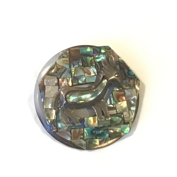 Lizard | Jewelry | Vintage Abalone Shell Sterling Silver Donkey Mosaic ...